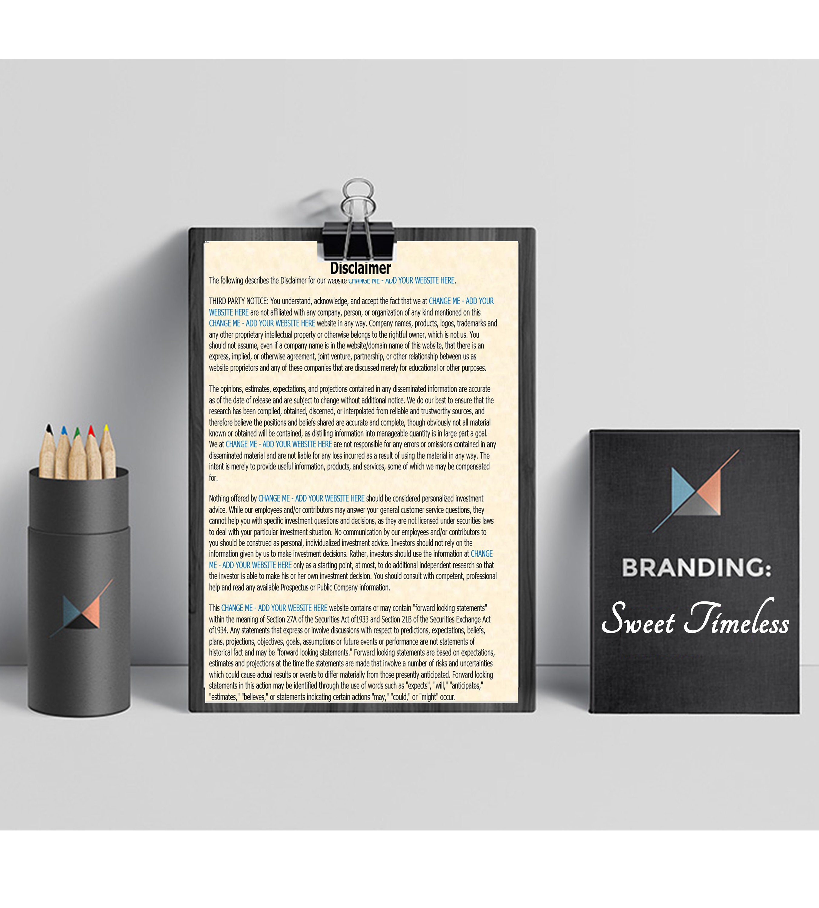 Earnings Disclaimer Digital Printable Template Done for You ...