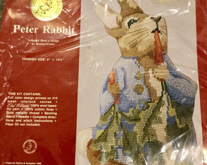 Needlepoint Kit PETER RABBIT, Beatrix Potter Design 1988 in Orig Pkg ...