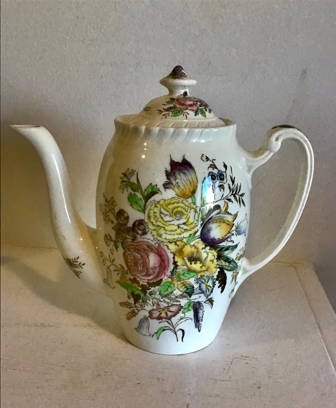 Windsor Ware Garden Bouquet Coffee Pot Johnson Bros. Excellent RARE - Etsy