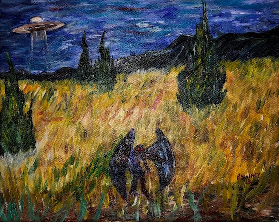Mothman Original Painting - Etsy