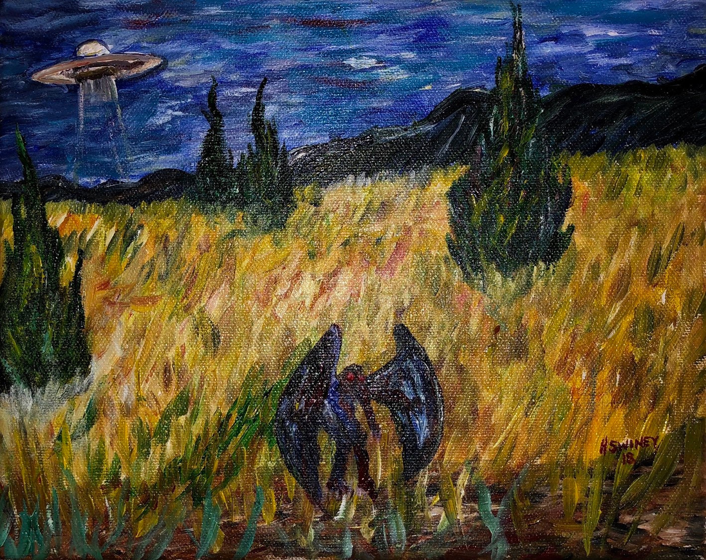 Mothman Original Painting - Etsy