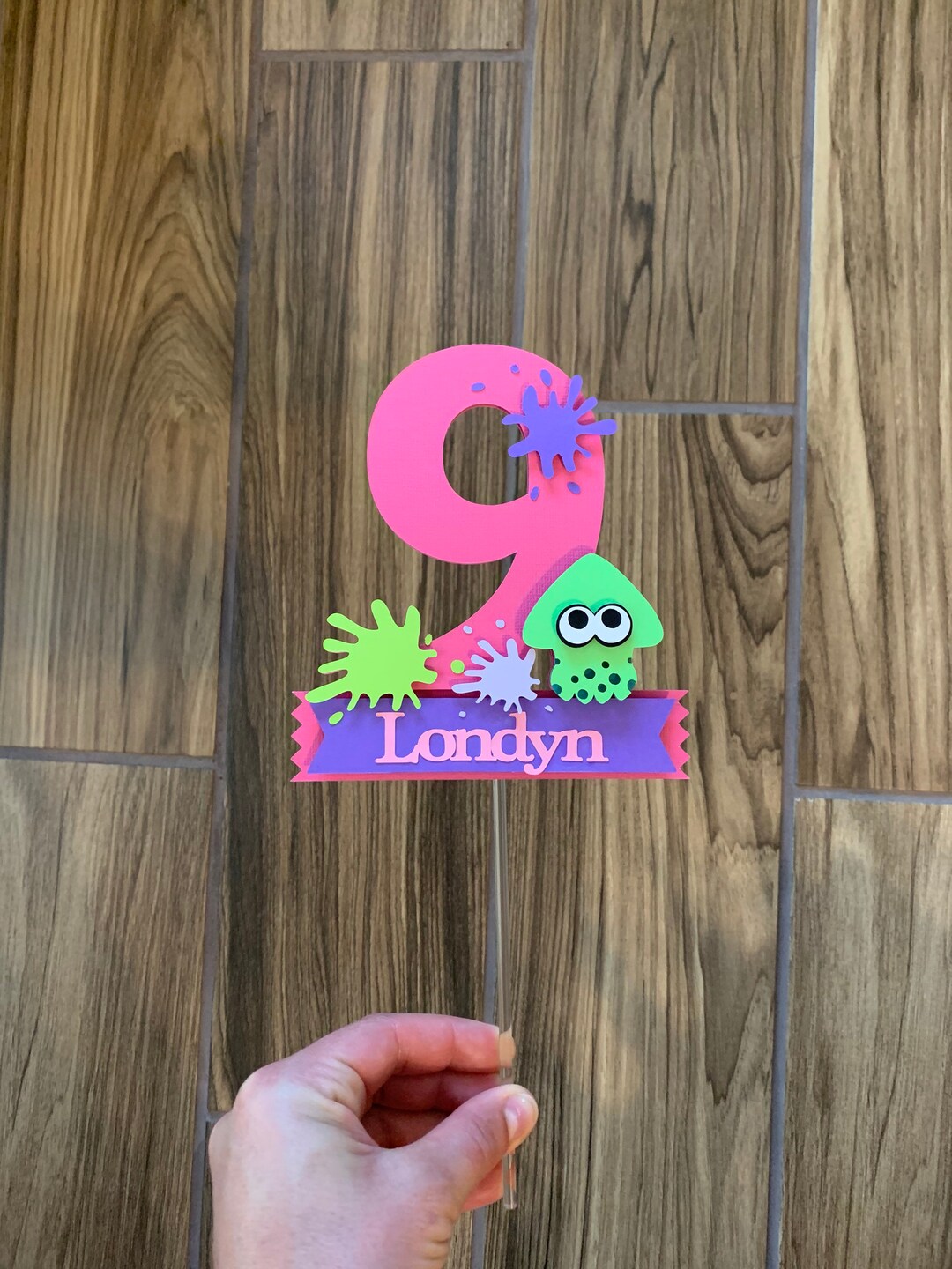 Splatoon Cake Topper | Custom Name & Age | Gamer Birthday Party ...