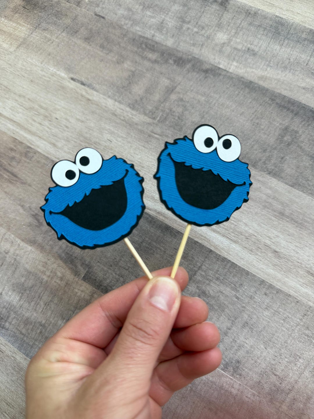 Cookie Monster Cupcake Toppers: Sesame Street Birthday Party Decor - Etsy
