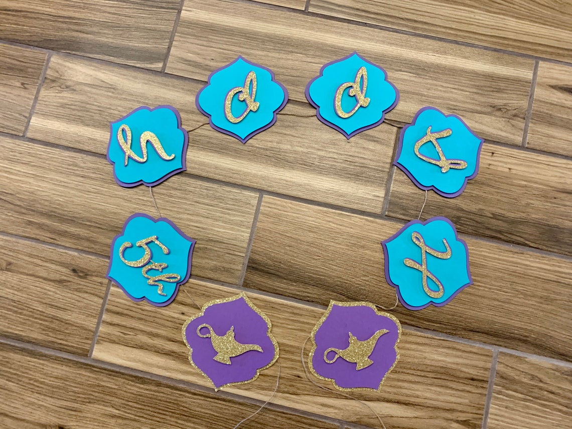 Princess Jasmine Birthday Banner: Aladdin Party Decor - Etsy