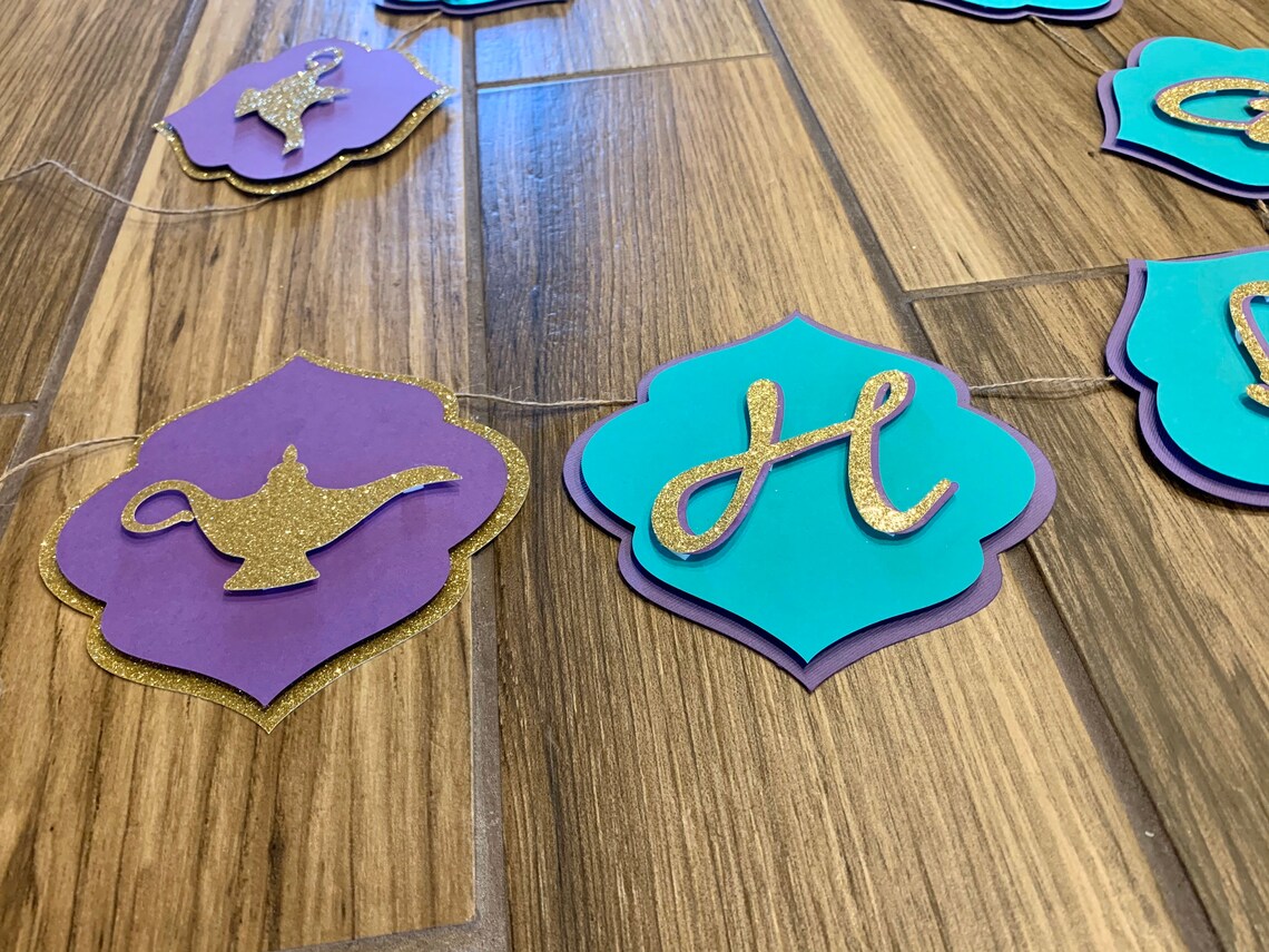 Princess Jasmine Birthday Banner: Aladdin Party Decor - Etsy