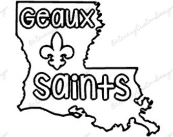 Digital Louisiana Geaux Saints Monogram Cuttable Decal SVG, JPG, PNG ...