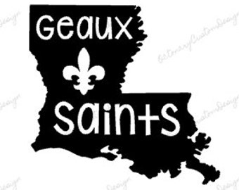 Digital Louisiana Geaux Saints Monogram Cuttable Decals SVG | Etsy