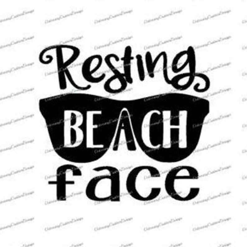 Digital Resting Beach Face Cuttable Decal SVG, JPG, PNG, Pdf ...