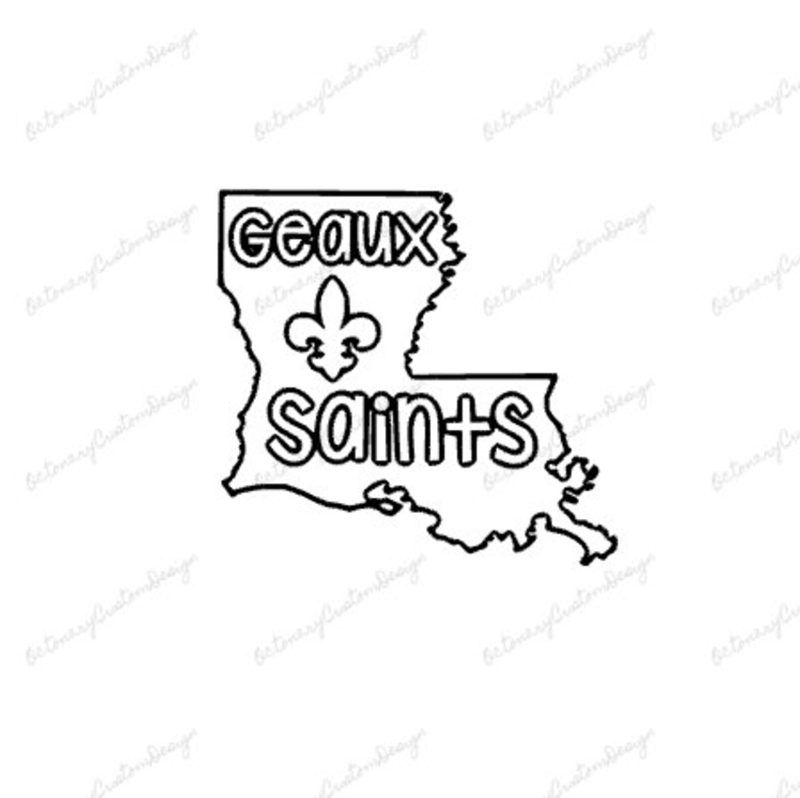Digital Louisiana Geaux Saints Monogram Cuttable Decal SVG - Etsy
