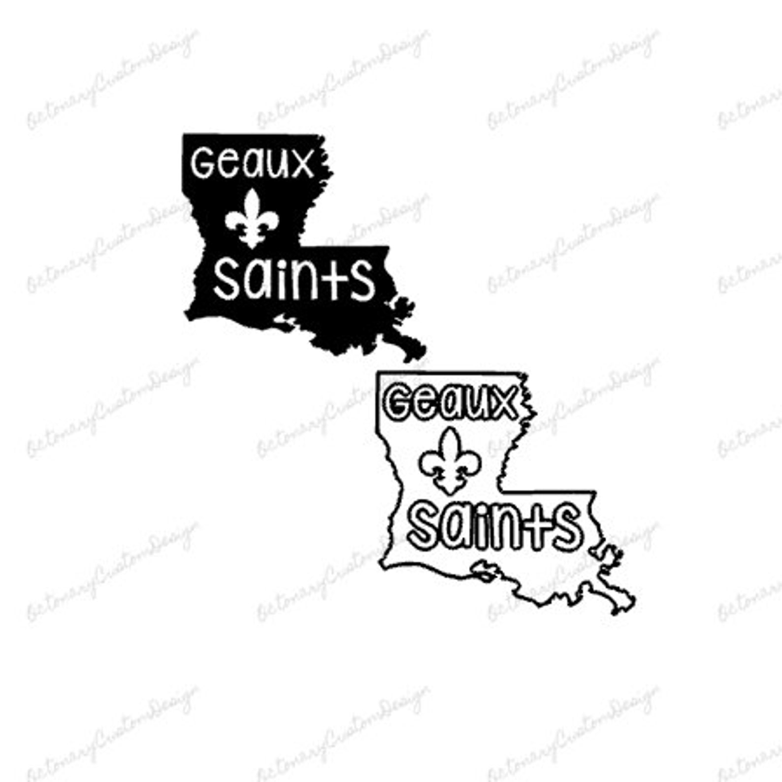 Digital Louisiana Geaux Saints Monogram Cuttable Decals SVG - Etsy