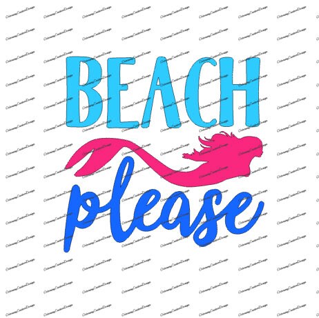 Digital Beach Please Cuttable Decal SVG, JPG, PNG, Pdf, Silhouette ...