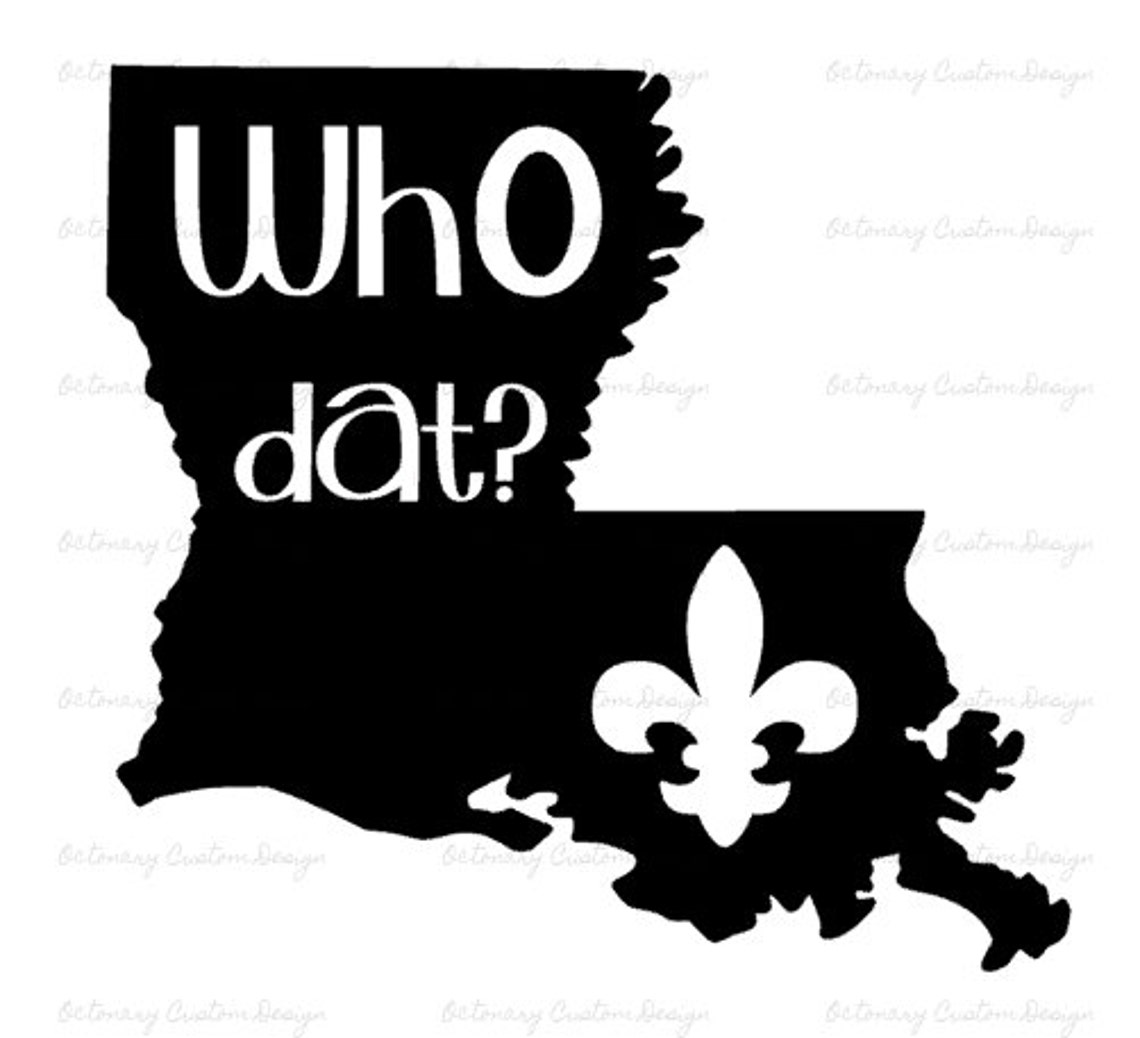 Digital Who Dat Louisiana Monogram Cuttable Decal SVG, JPG, PNG, Pdf ...