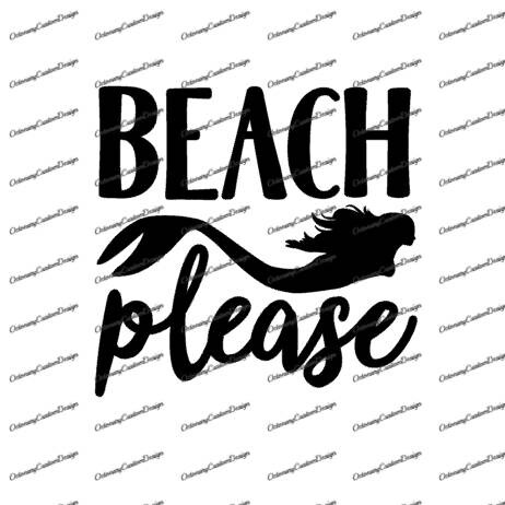 Digital Beach Please Cuttable Decal SVG, JPG, PNG, Pdf, Silhouette ...