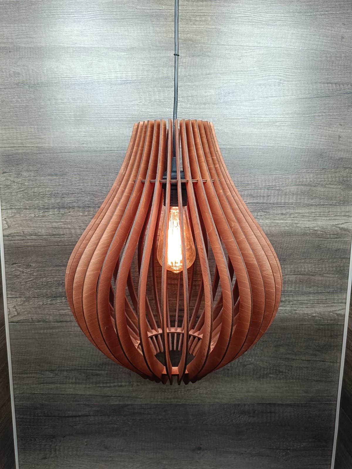 Handmade Laser Cut Wooden Pendant Light. Pear Shape Pendant Light. - Etsy