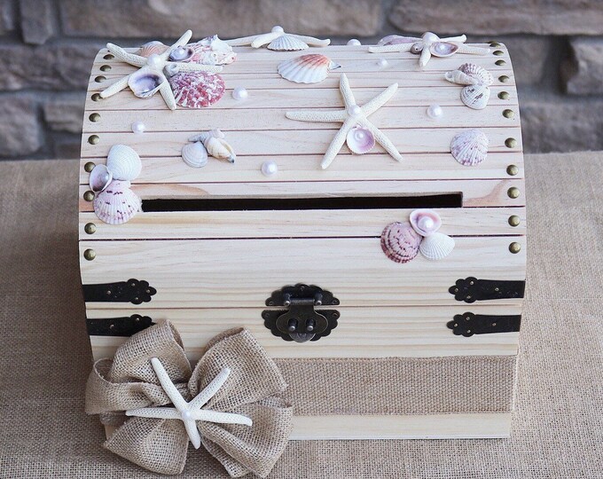 Wedding Card Box for BEACH WEDDING With Slot, Nautical Decor, Envelope ...