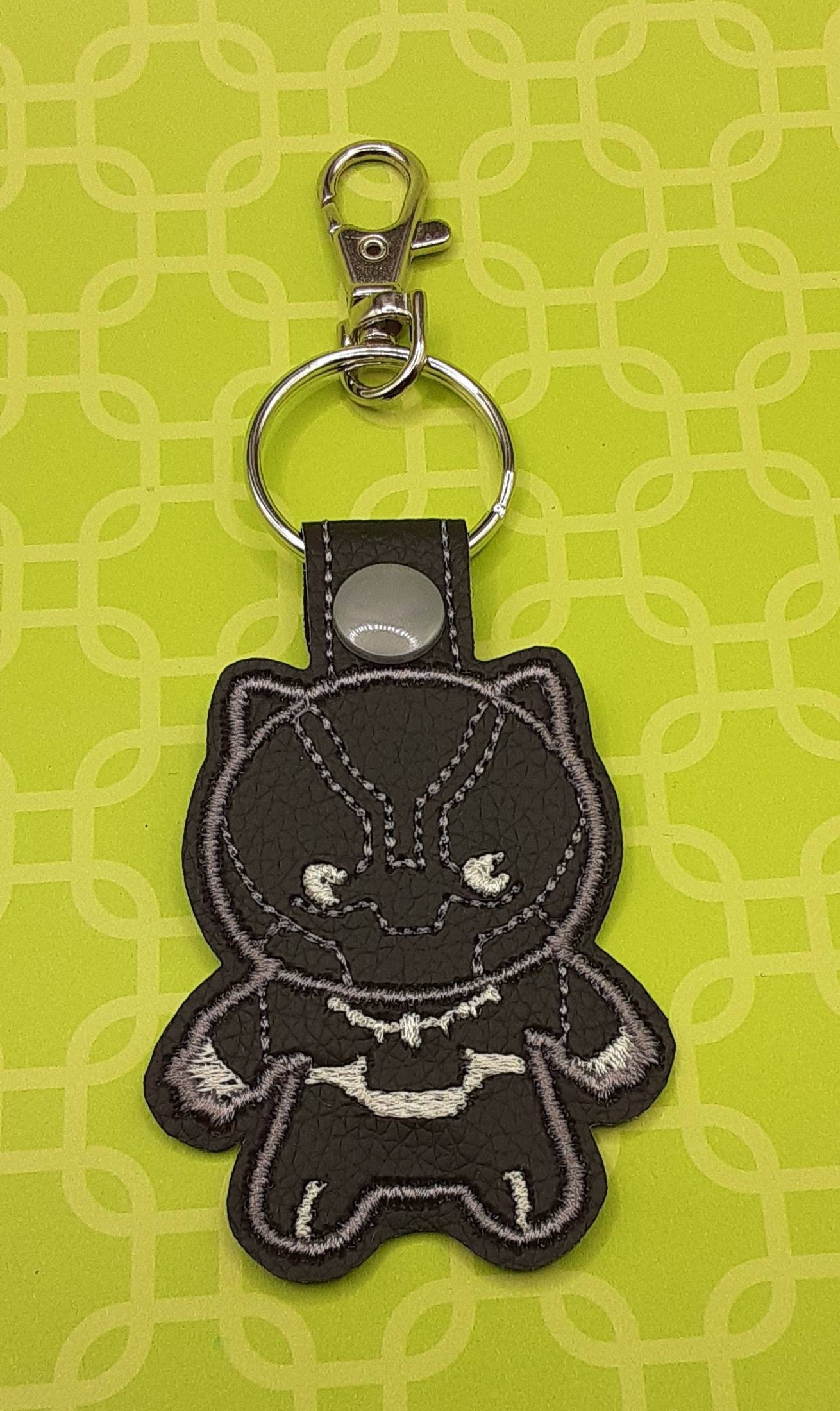 Black Panther Clip on Keychain, Superhero Cute Chibi Handcrafted ...