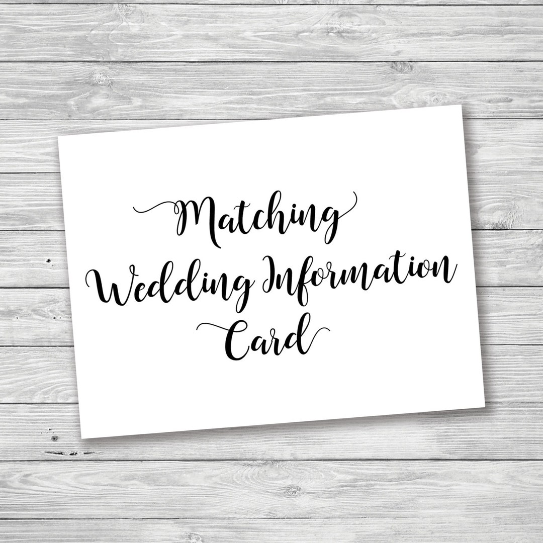 Matching Wedding Information Card Additional Information - Etsy