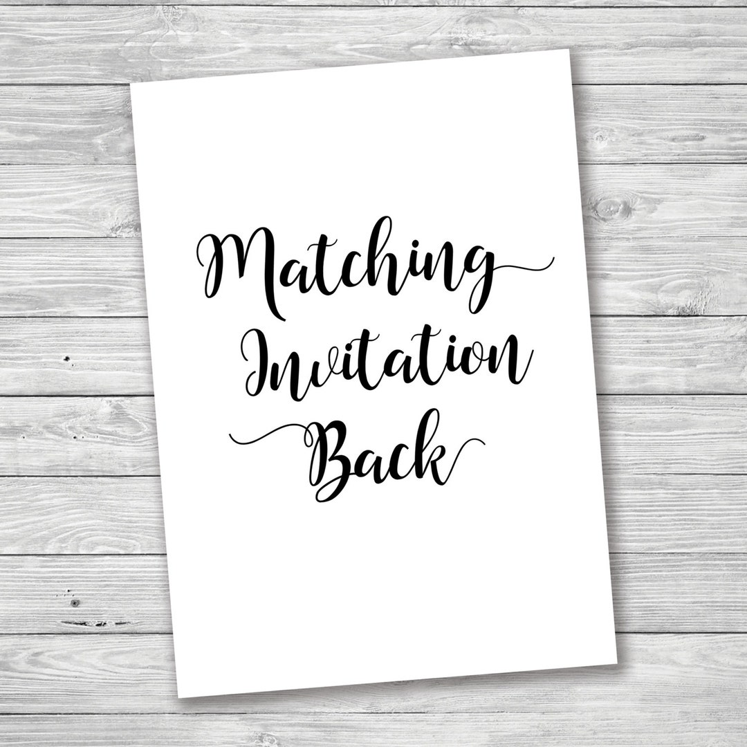 Matching Invitation Back Custom Invitation Back Invitation - Etsy