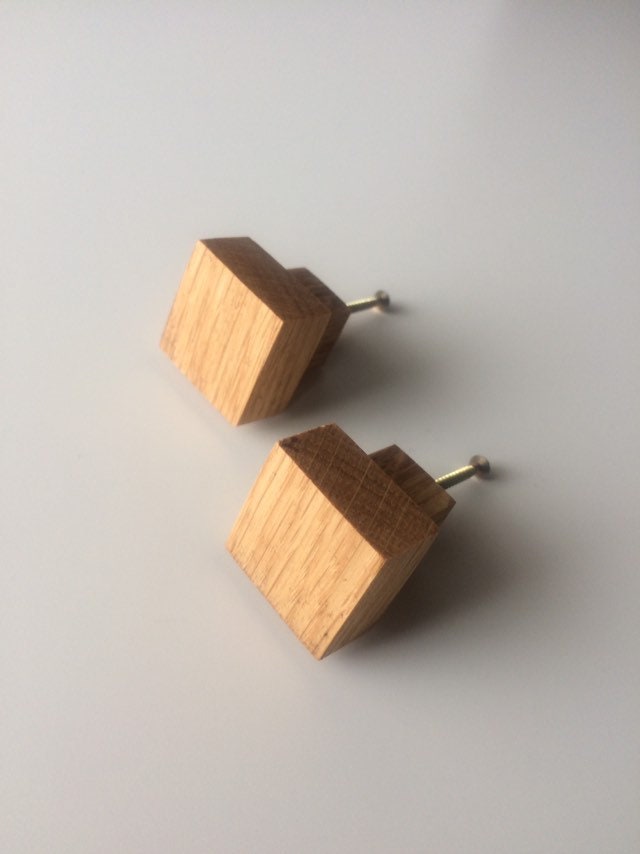 SW051 Oak Square Knobs square Knobsmodern Knobpull | Etsy