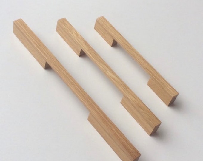 Curved Oak Wood Drawer Handles, Minimalist Handle Modern Cabinet Pulls ...