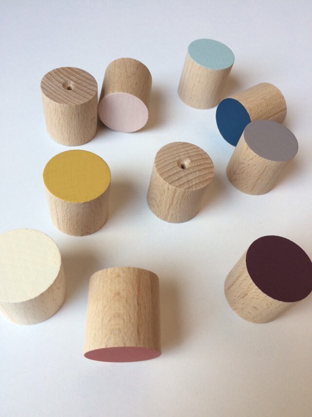 SW031 Cylindric Wooden Knobs/colorful Knobs/camera | Etsy