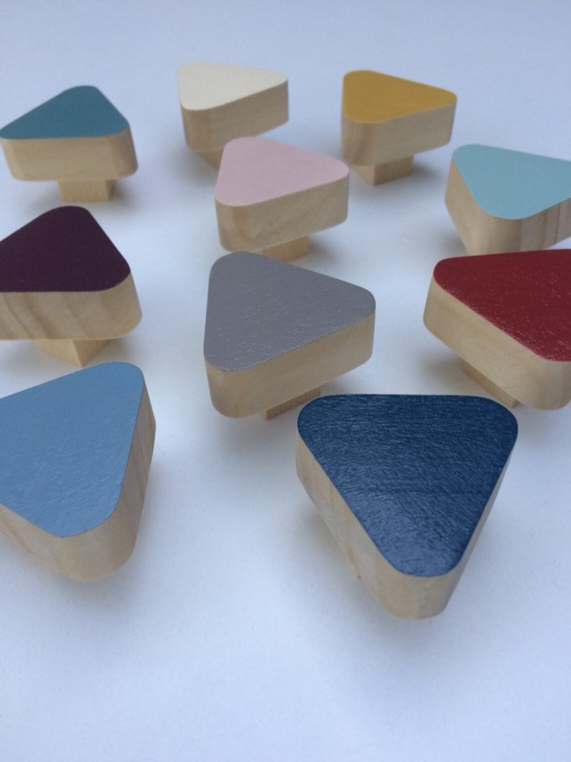 SW075 Colors TRI Wooden Knobs/colors Knob/children Room/modern Pulls - Etsy
