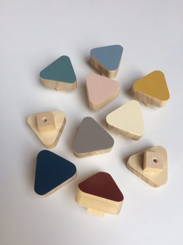 SW075 Colors TRI Wooden Knobs/colors Knob/children Room/modern Pulls - Etsy