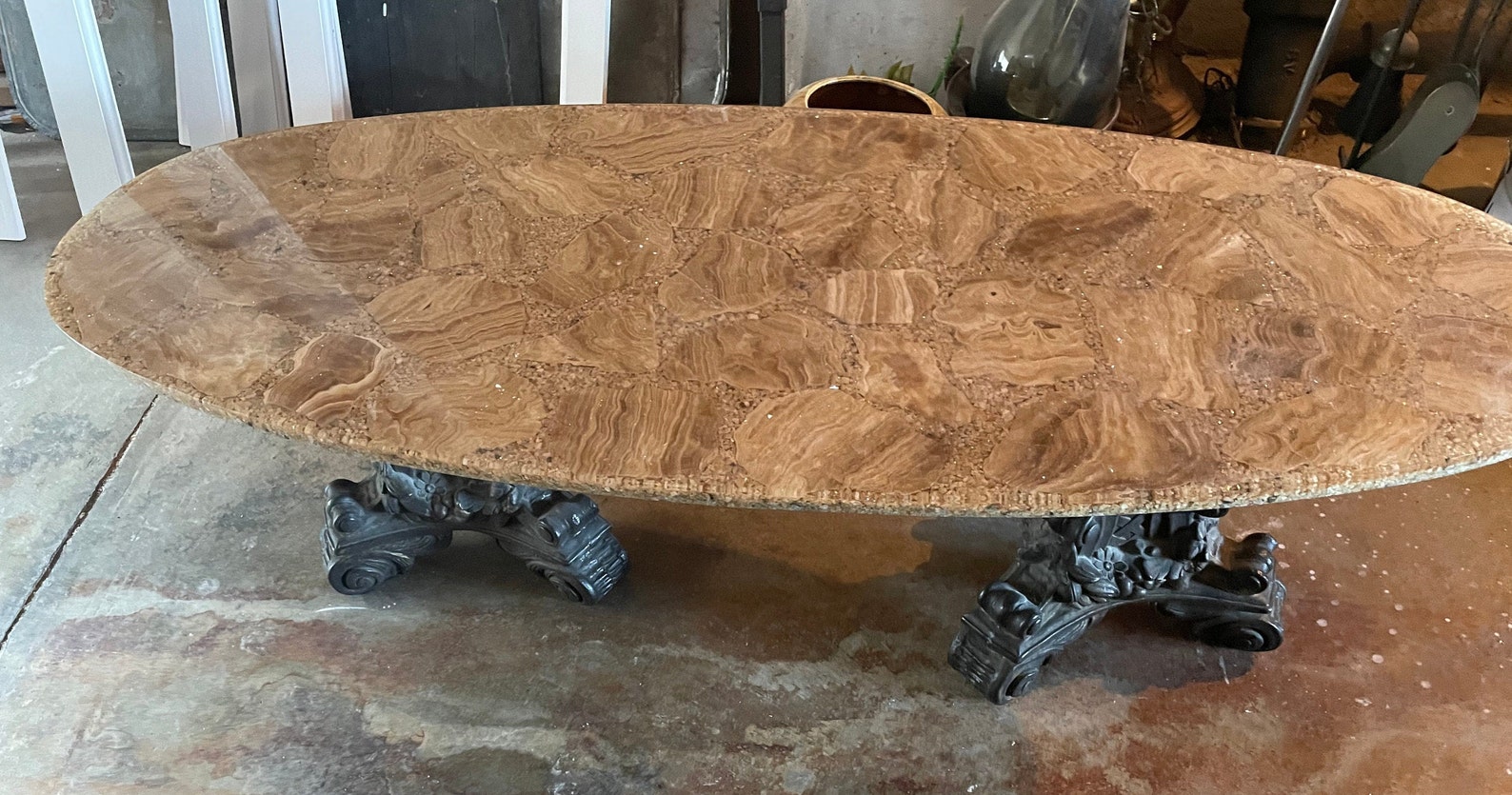 RARE Vintage '60s Mexican Onyx Oval Coffee Table - Mid-century Modern ...