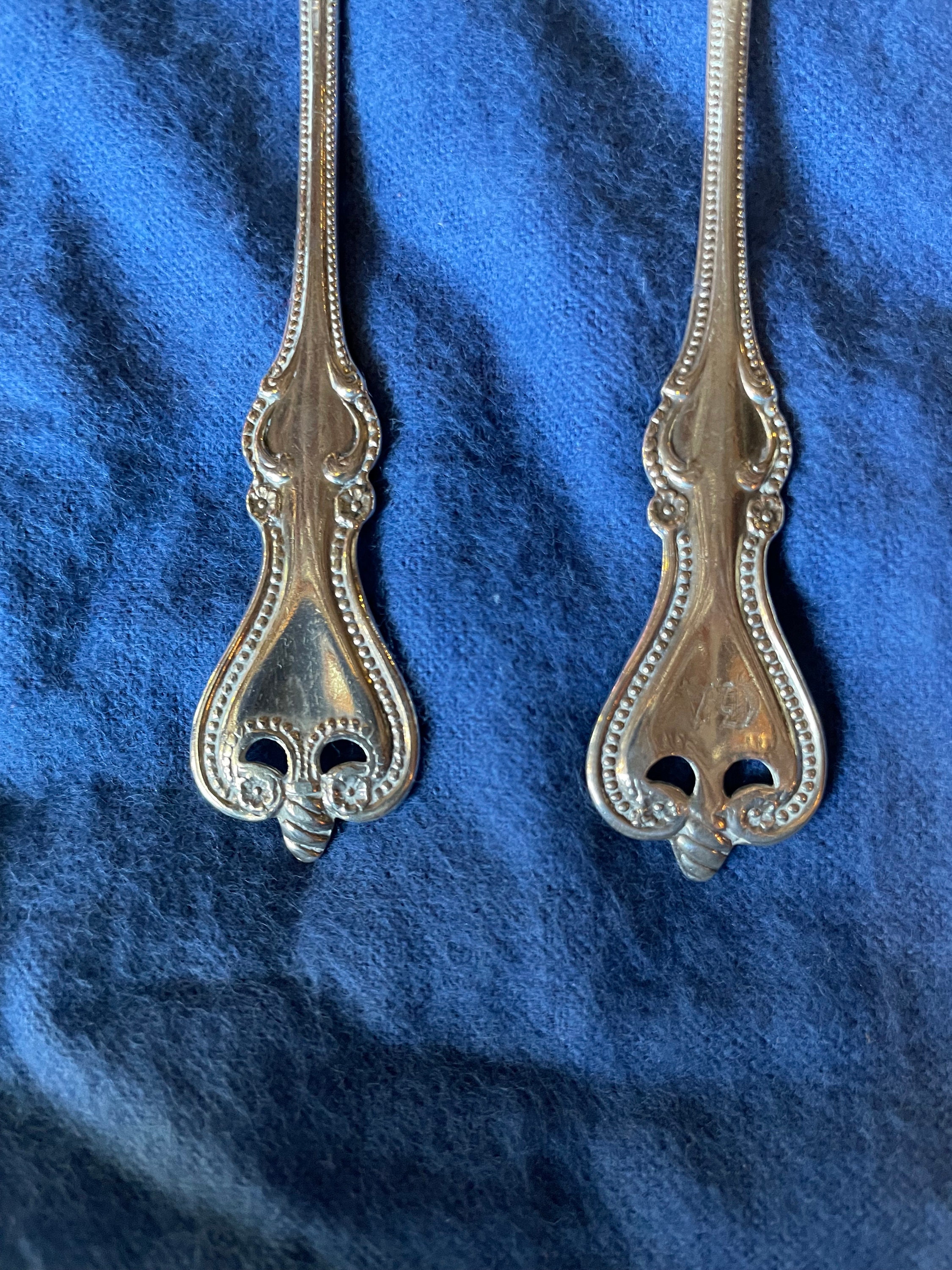 1895 TOWLE SILVER Set of 2 Five O'clock Teaspoons Old Colonial ...