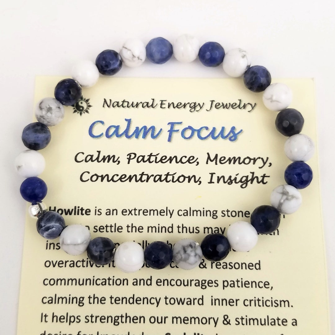 Calm Focus Jewelry of Howlite & Sodalite, Bracelet, Anklet or Necklace ...