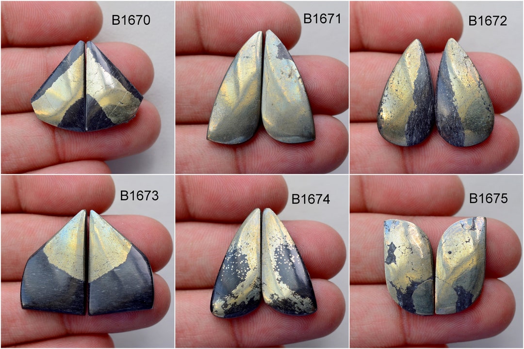 Natural Apache Gold Matched Pair, Loose Semi Precious Gemstone Pair ...