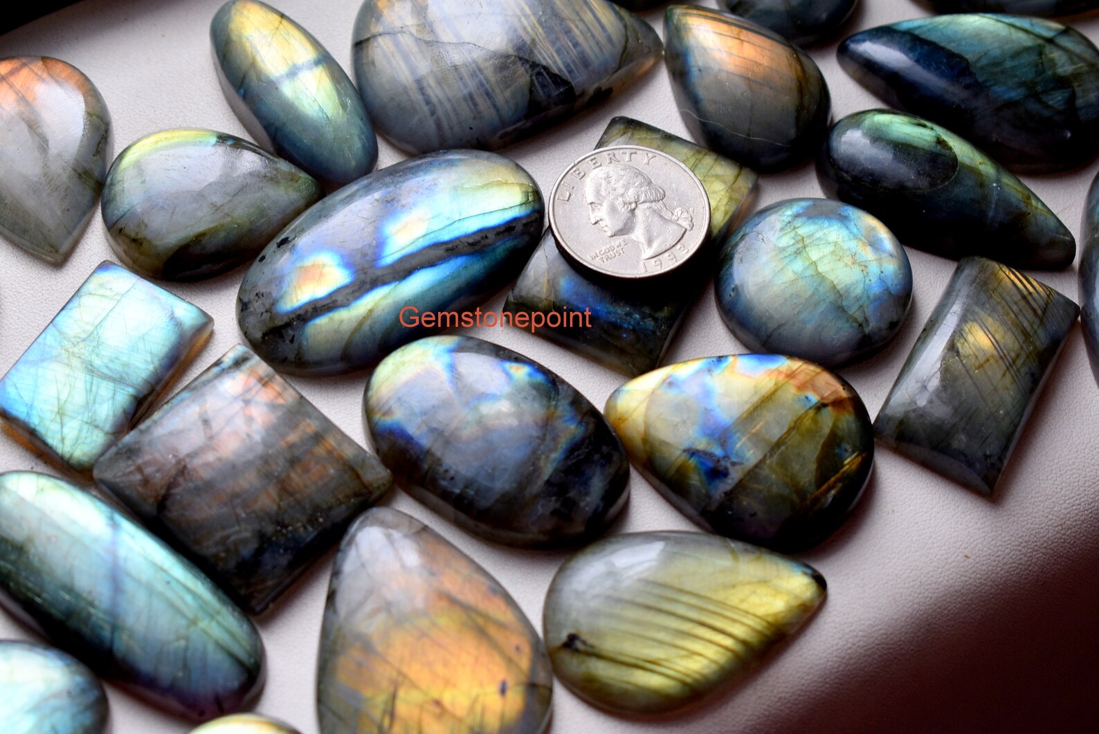 Multi Flashy Labradorite Gemstone Cabochon Lot Flat Back - Etsy