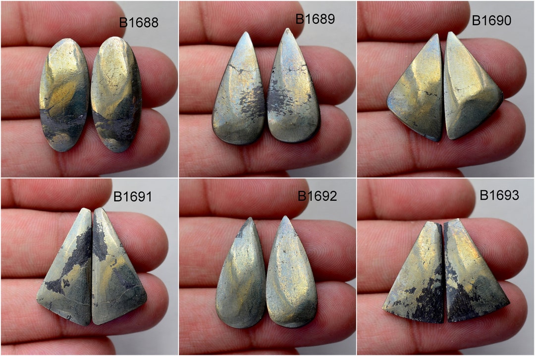 Natural Apache Gold Matched Pair, Loose Semi Precious Gemstone Pair ...