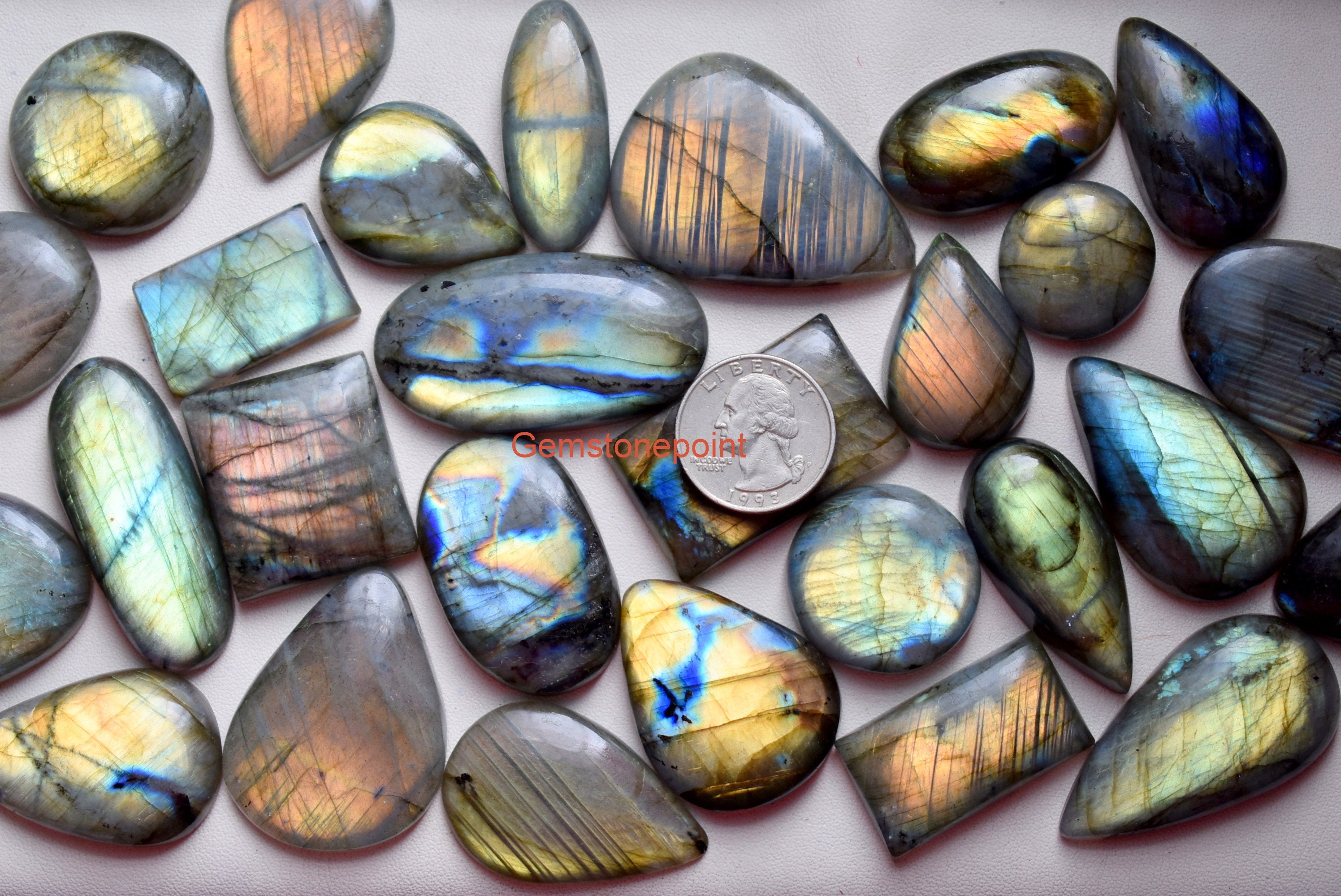Multi Flashy Labradorite Gemstone Cabochon Lot Flat Back - Etsy