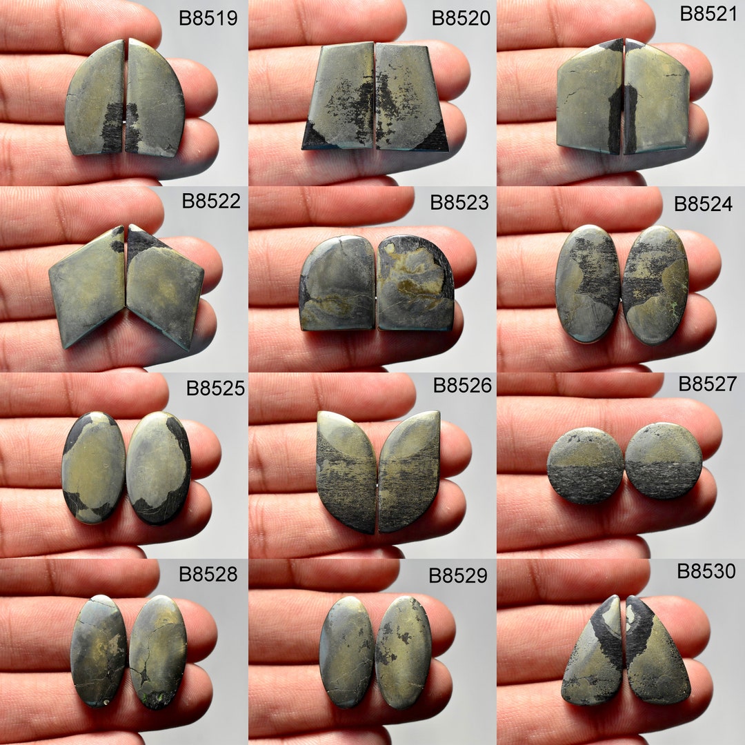 Natural Apache Gold Matched Pair, Loose Semi Precious Gemstone Pair ...