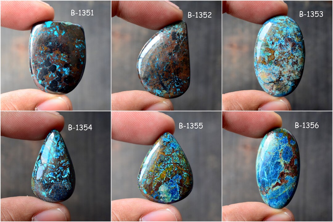 AAA Azurite Cabochon, Flat Back Cabochon, Cabochon Gemstone, Hand ...