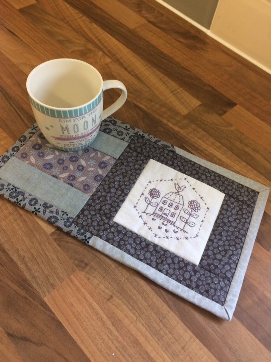 Mug Rug, Large Fabric Coaster, Quilted Mat, Snack Mat, Tablemat, - Etsy