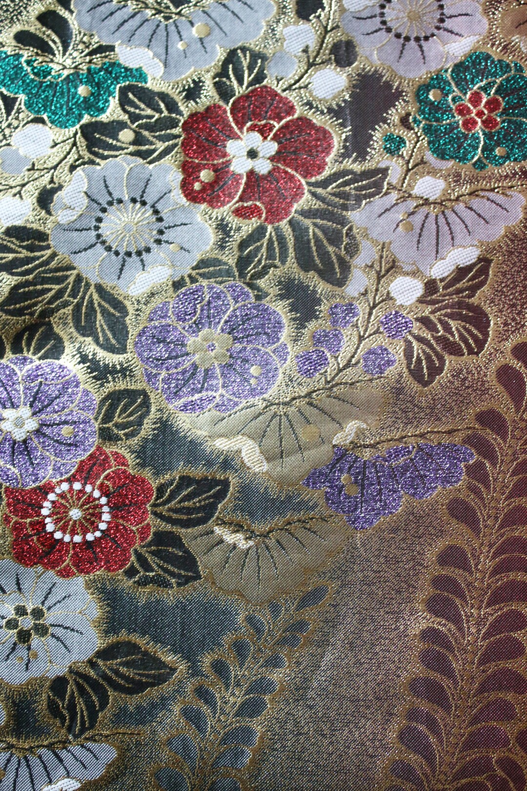 Vintage Japanese Obi Silk Fabric Piece - Etsy