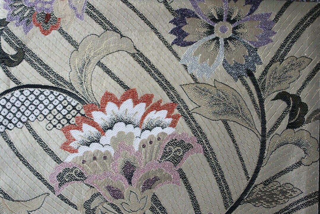 Vintage Japanese Obi Silk Fabric Piece - Etsy