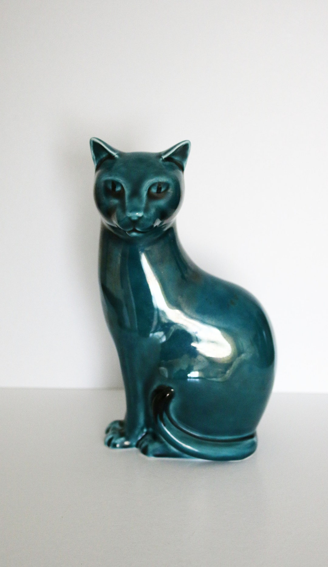 Vintage Poole Pottery Teal Cat - Etsy