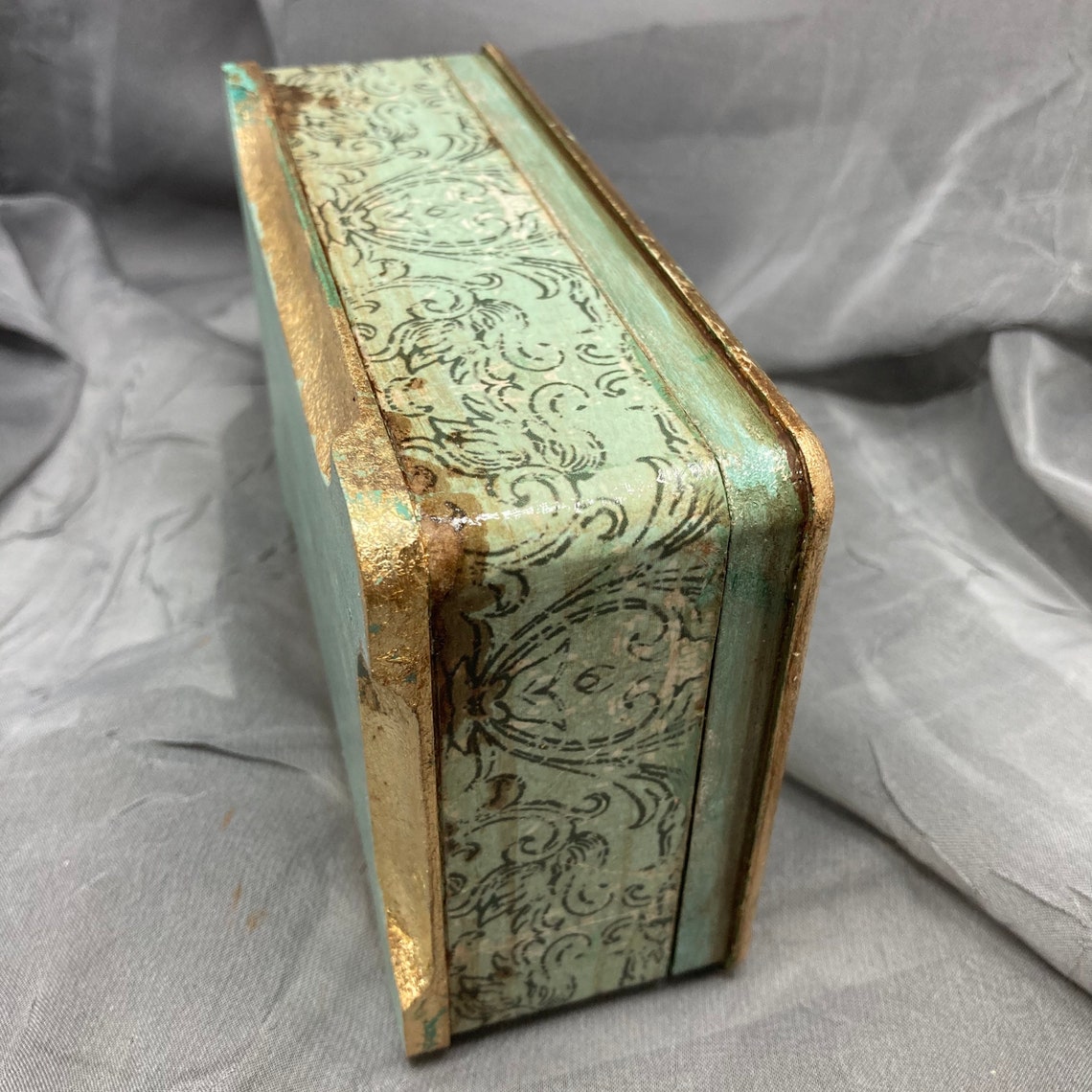 Jewelry Box, Clocks Box, Art Deco Box, Vintage Decoupage Box, Vintage ...