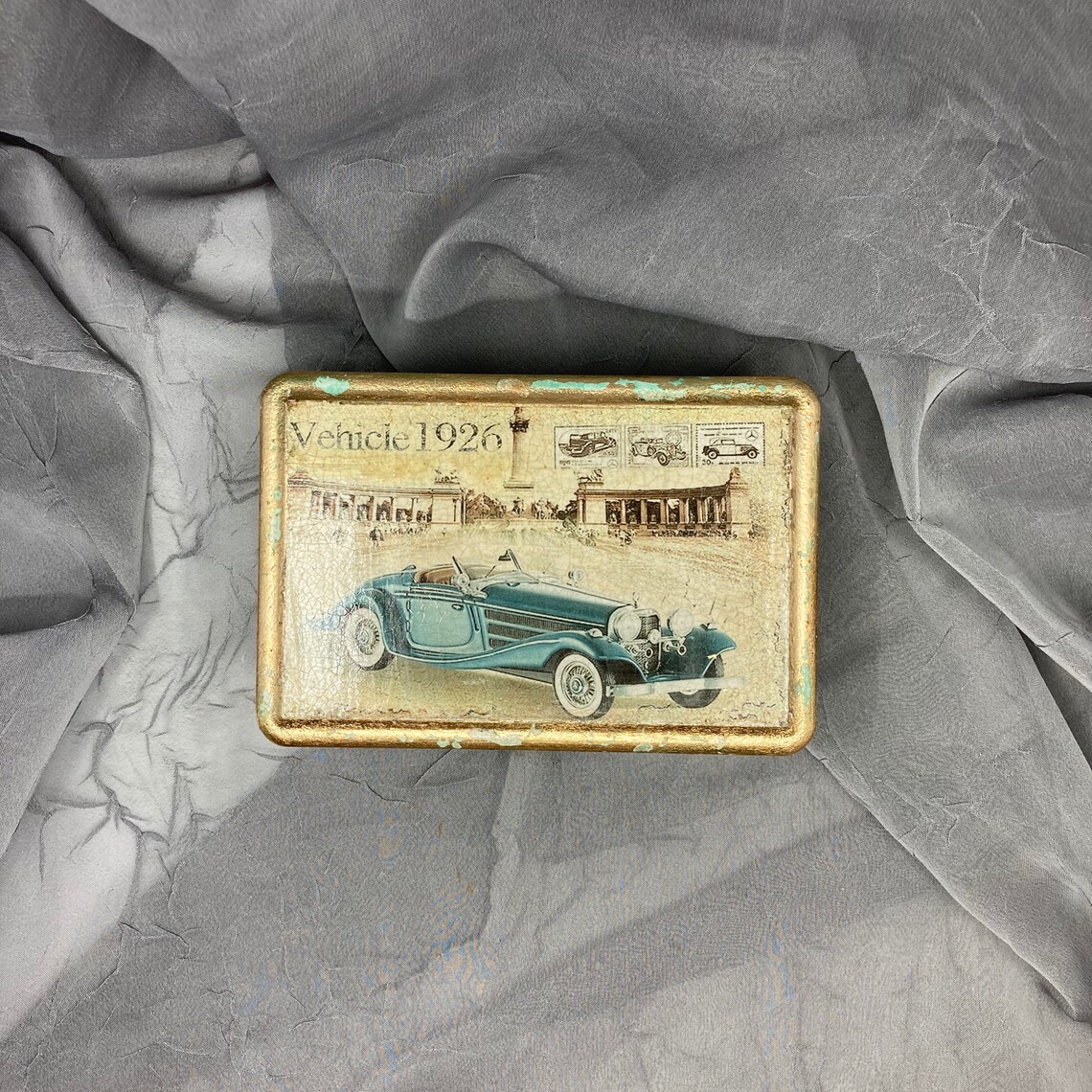 Jewelry Box, Clocks Box, Art Deco Box, Vintage Decoupage Box, Vintage ...