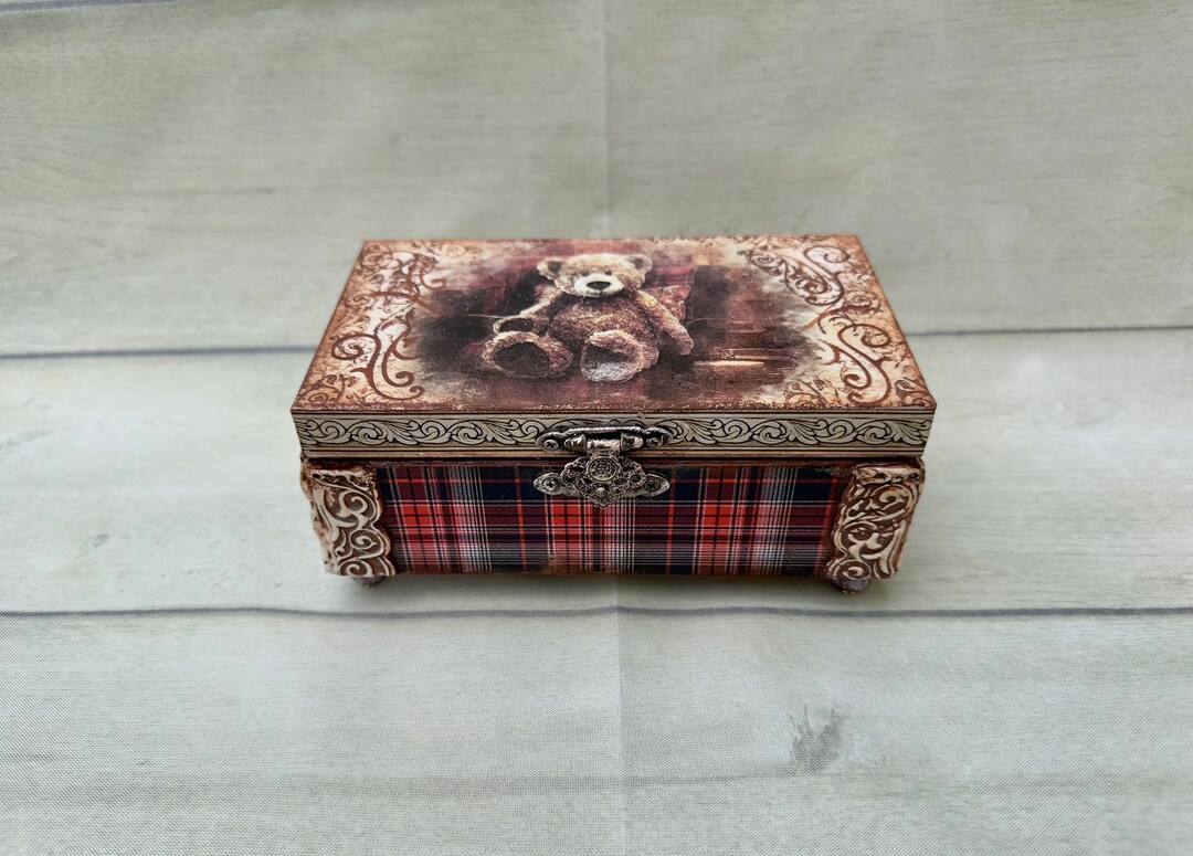 Teddy Bear Keepsake Box: Scottish Plaid Jewelry Box - Etsy