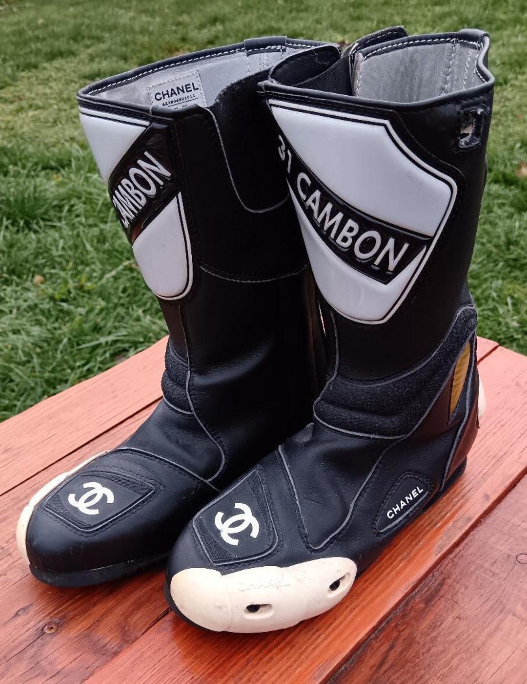 CHANEL Vintage RARE Runway Fall 2003 Leather Motorcycle Boots 39 - Etsy