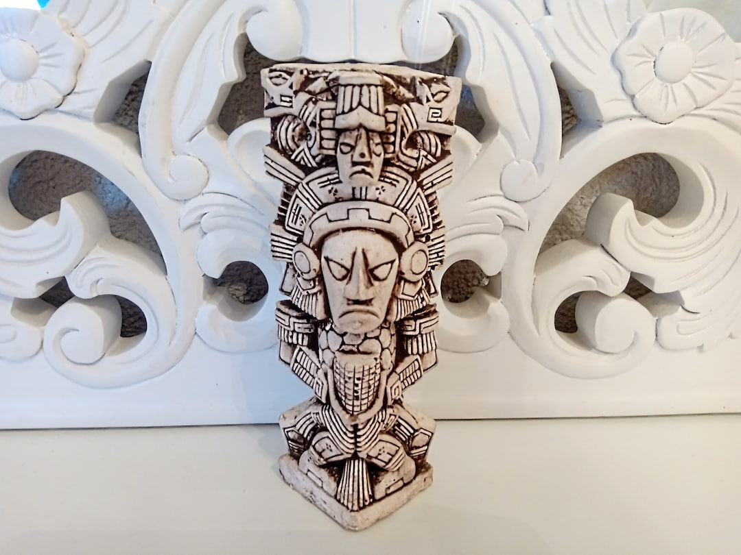 Vintage Mayan Native Idol Sculpture Stone Totem Aztec Mexico Figurine ...