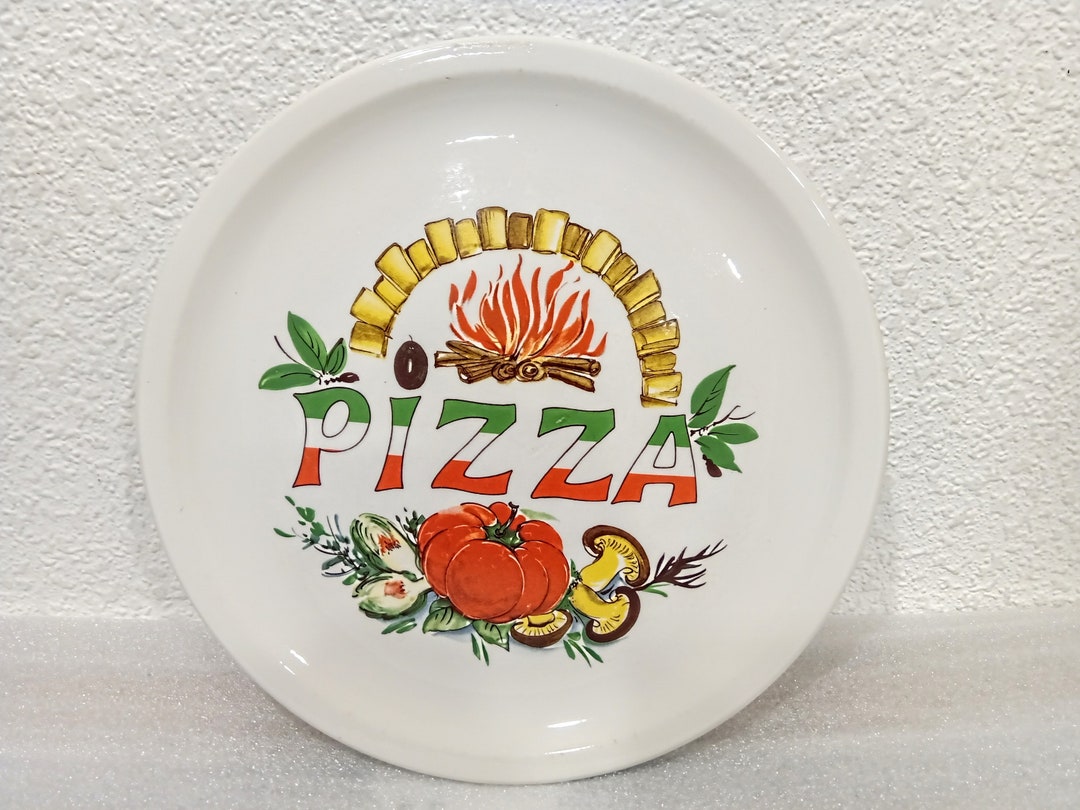 Amazing Vintage Pizza Plate Serving Plate Ceramic Pizza Plate Large ...