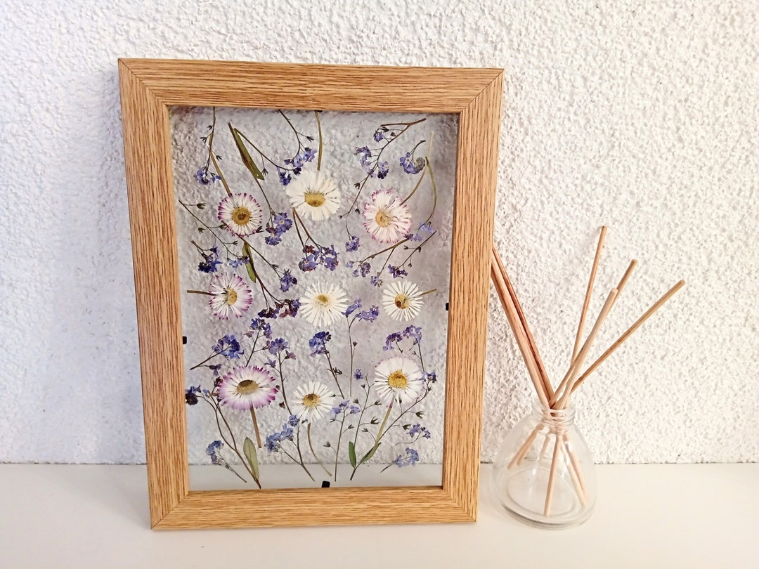 Pressed Flower Forget Me Not Frame Glass Hanging Forget Me Not Home ...