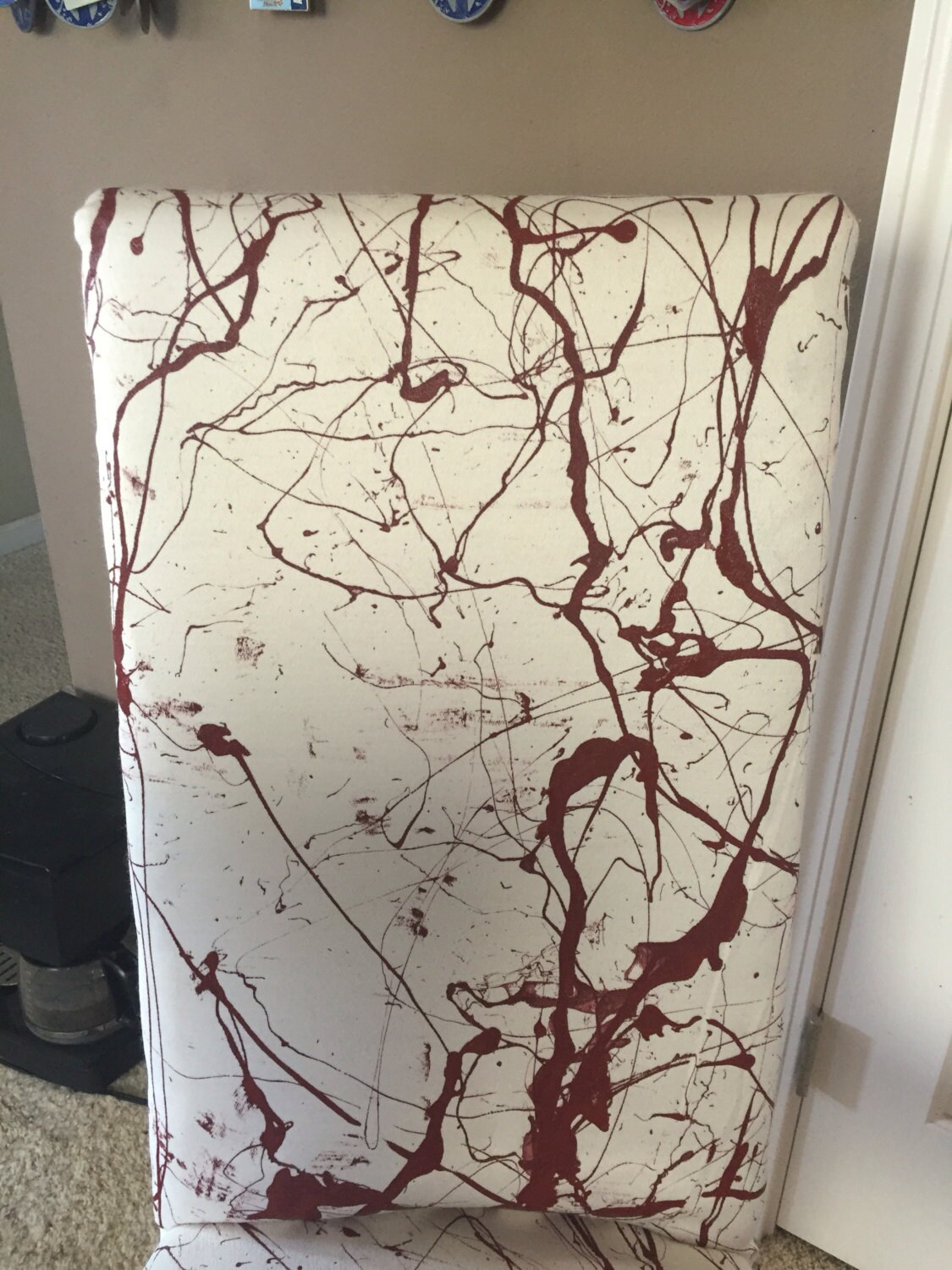 Blood-splatter High Back Chair.custom Fabric-handmade Pattern.unique ...