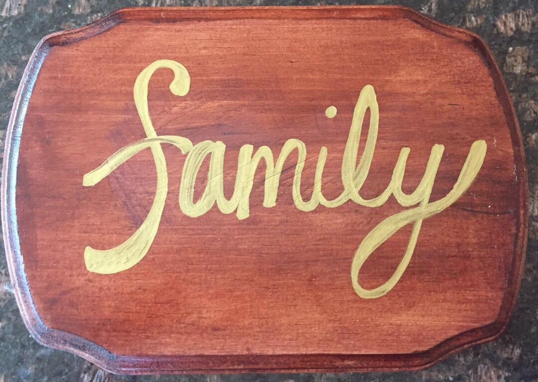 Custom Handmade Rustic Wood Family Sign With Dark Stain and Gold Font ...