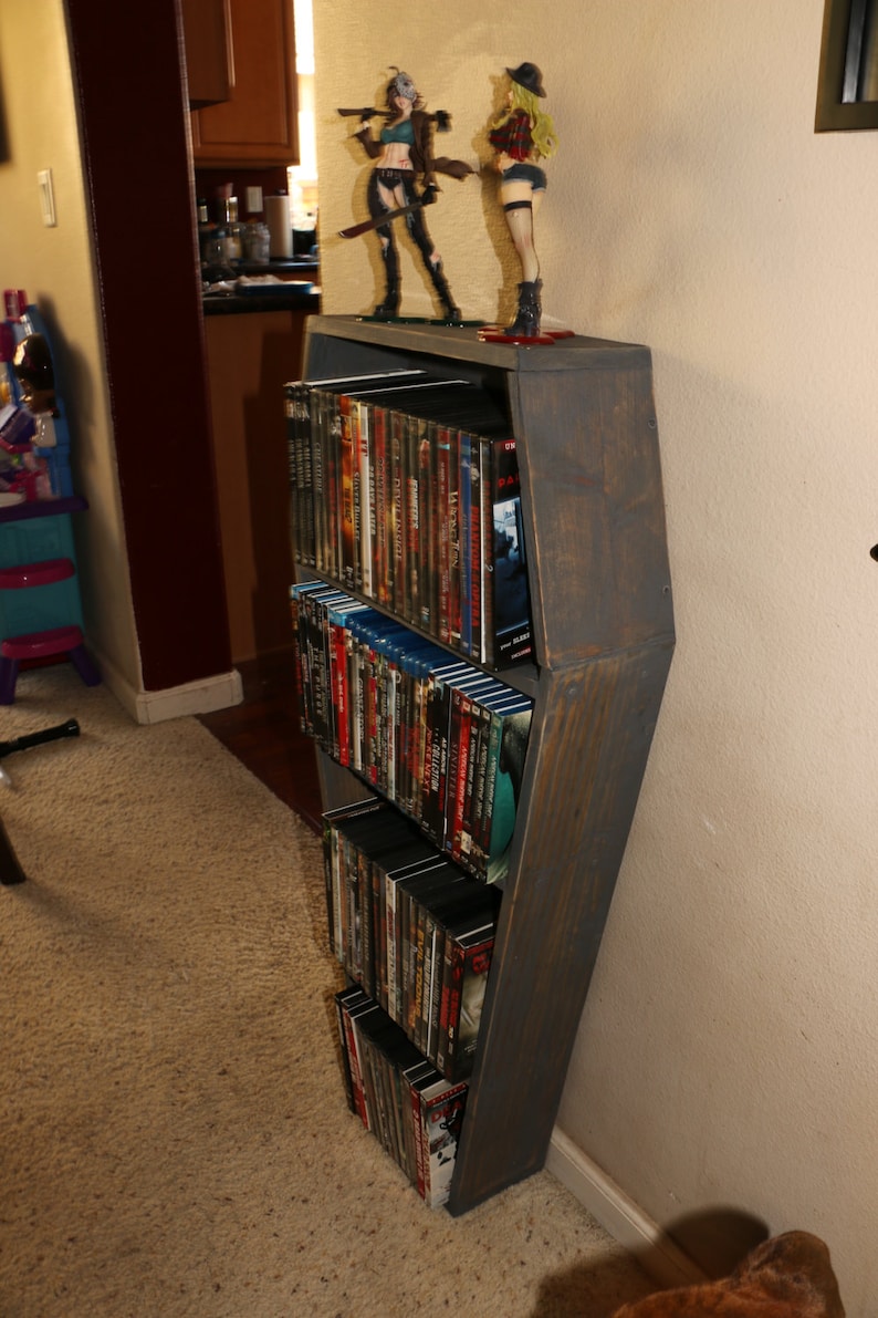 Custom Rustic Handmade Horror Coffin Shelf / Bookshelf / DVD Case - Etsy